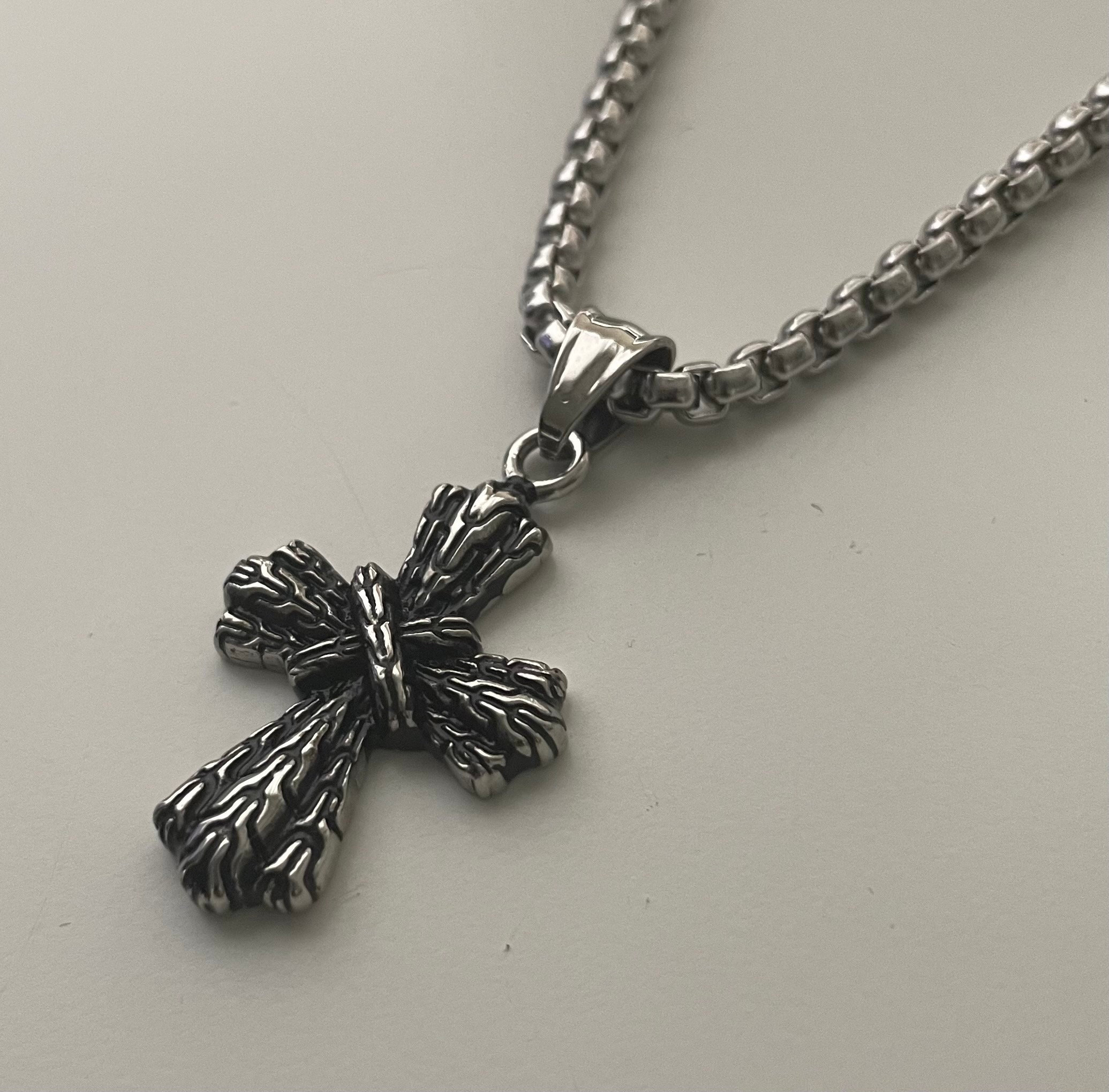 Cross, Chevron Cross, Necklace for Men, Stainless Steel Cross Necklace ...