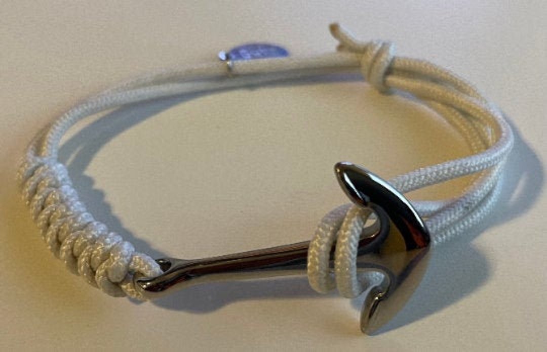 Stainless Steel Anchor Bracelet, Adjustable Paracord Nautical Jewelry ...