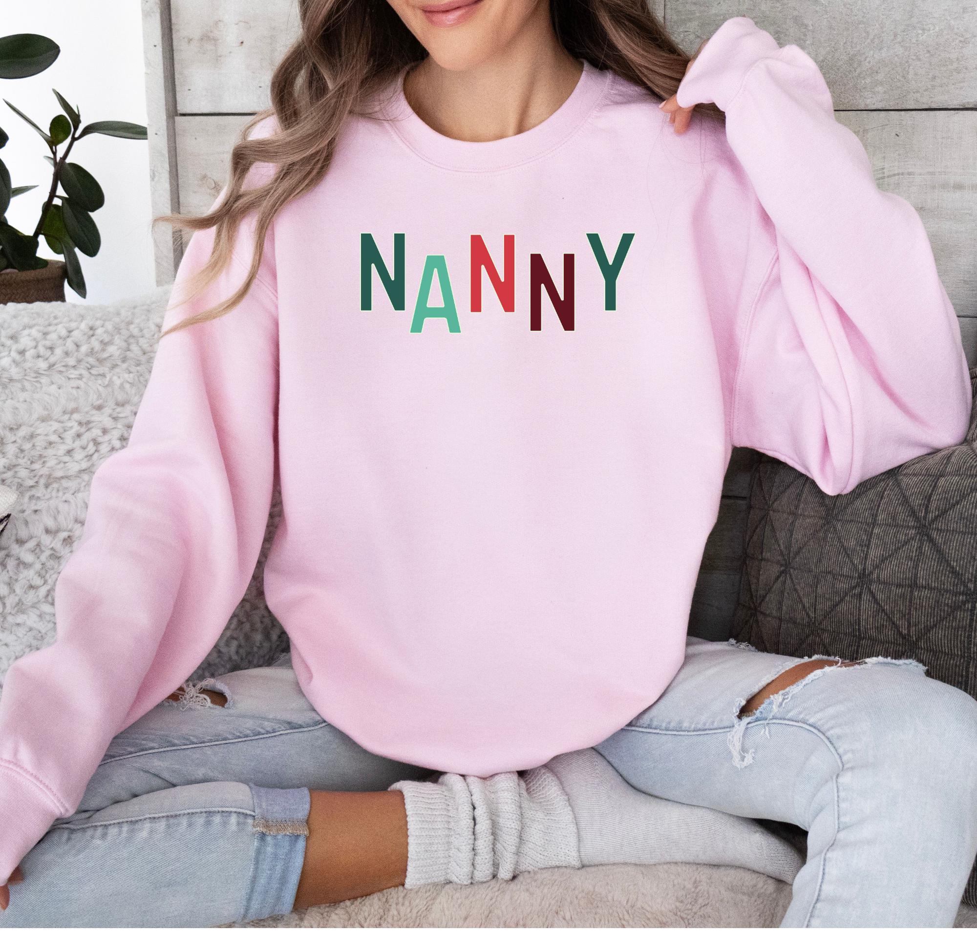 Nanny Christmas Gift Sweatshirt, Nana Jumper, Minimalist Granny Sweater ...
