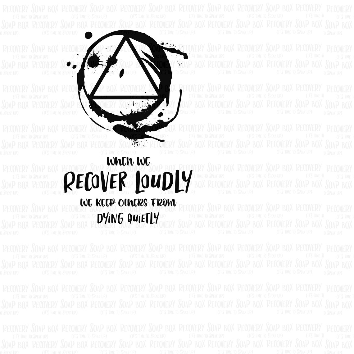 AA Symbol Recover Loudly-Splatter Paint SVG Sobriety | Etsy