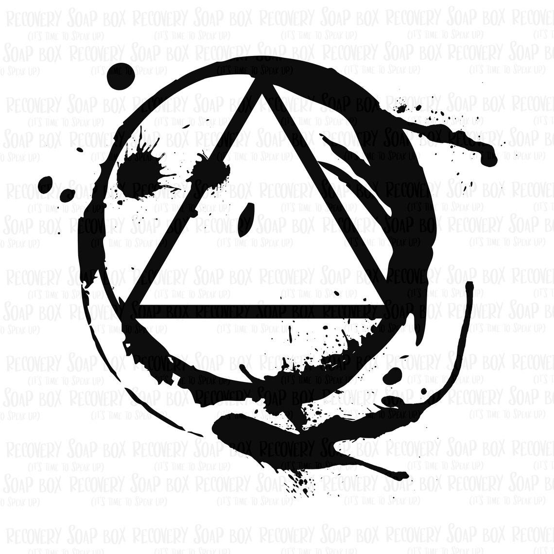 AA Symbol Splatter Paint SVG Sobriety Addiction Recovery - Etsy