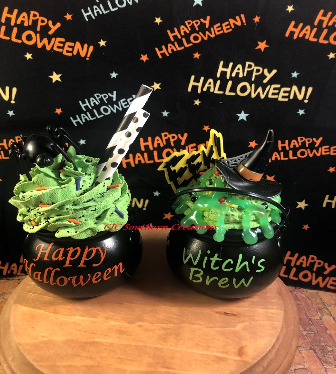 Halloween Cauldron Fake Bake Tiered Tray Décor, Cauldron, Witch's Brew ...