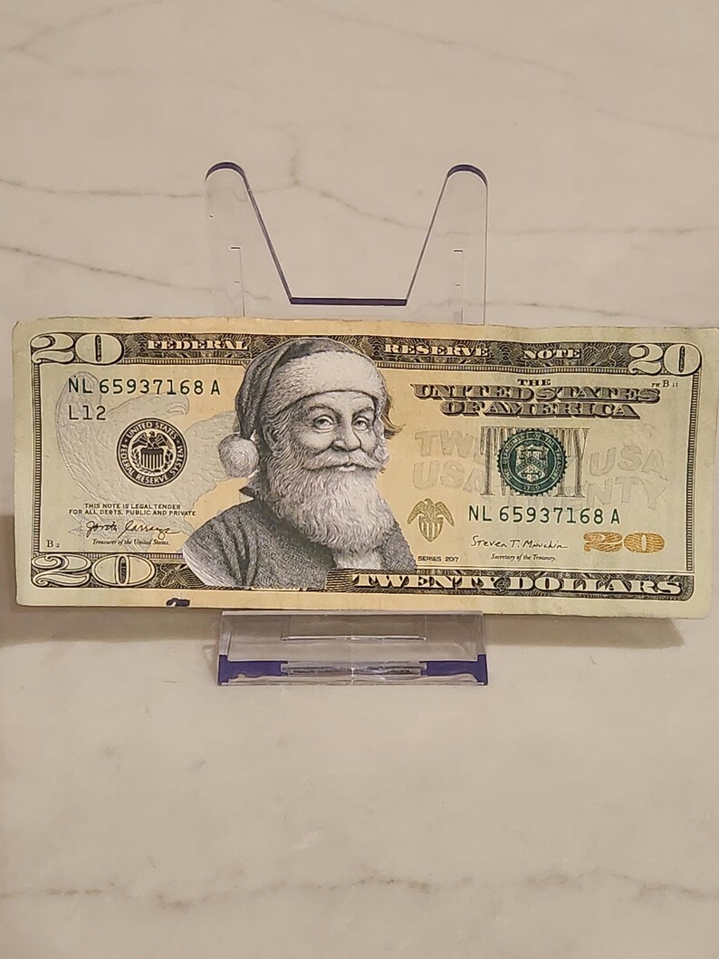 Santa Real Money Sticker for 20 Dollar Bill - Etsy