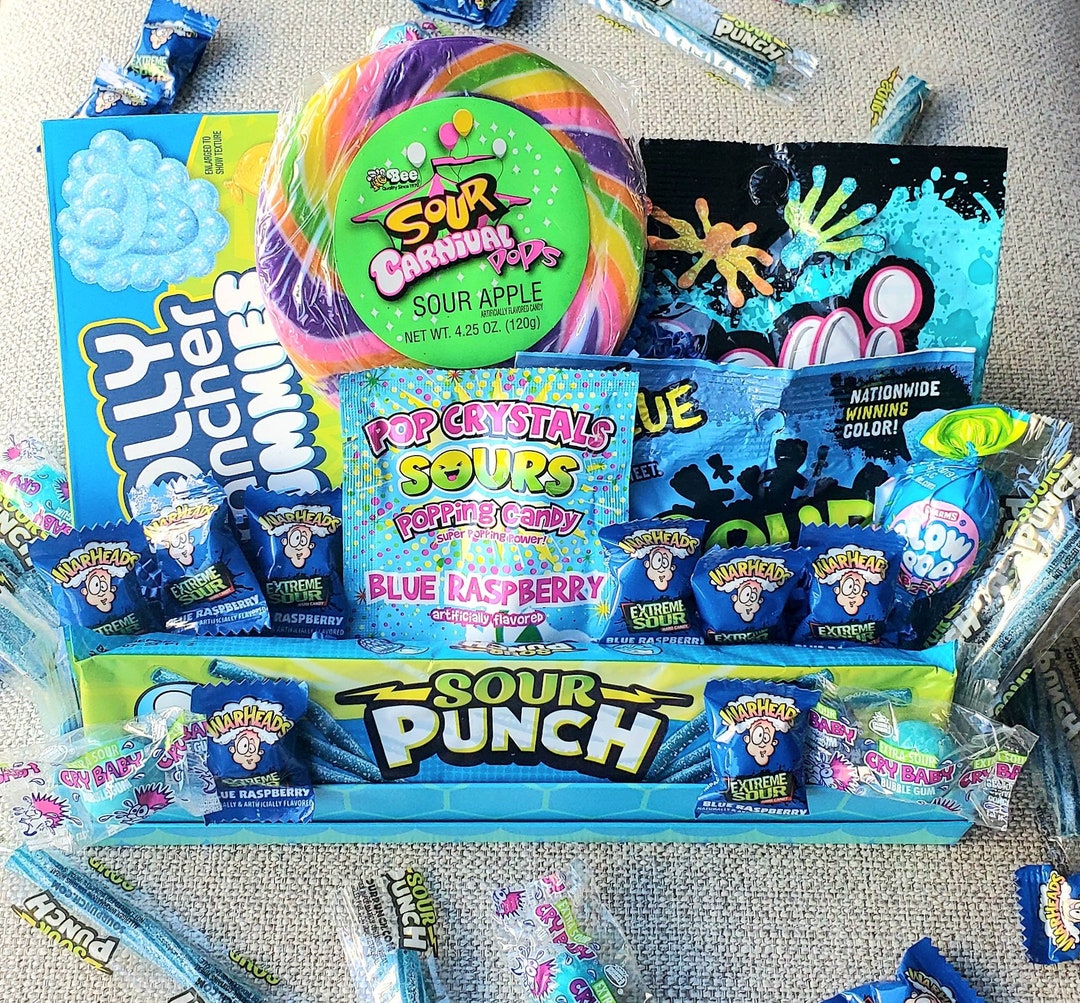 Blue Sour Candy Gift Box: Tiktok Candies for Kids & Teens - Etsy