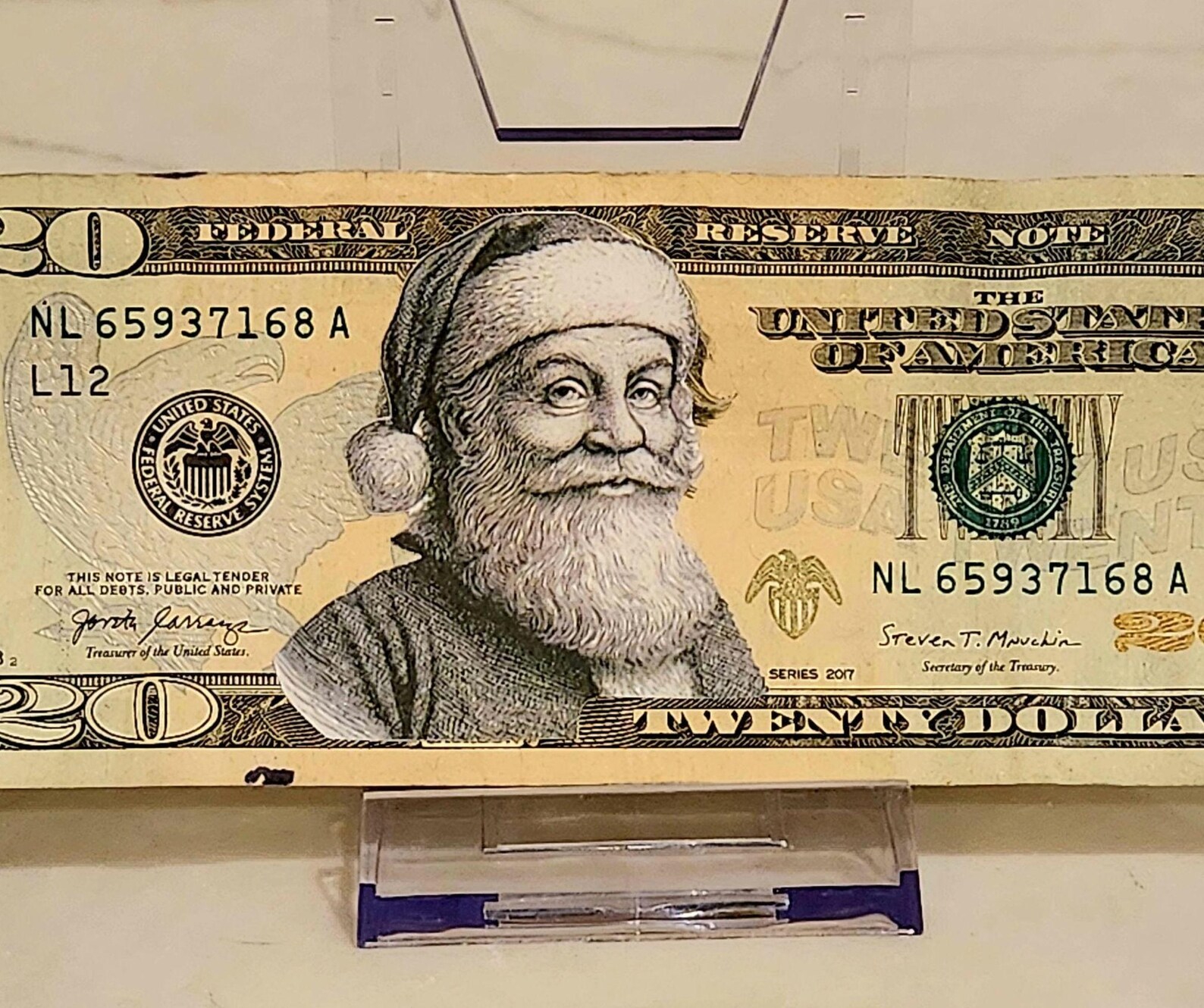 Santa Real Money Sticker for 20 Dollar Bill - Etsy