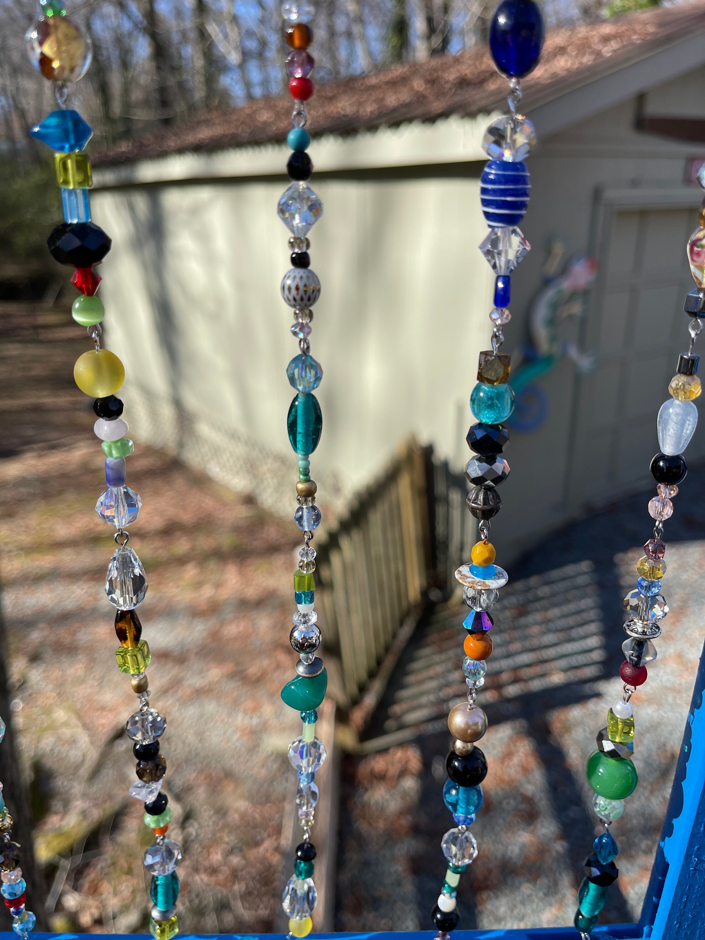 Glass Beaded Sun Catcher Frame With Hand Selected Beads Up-cycled From ...