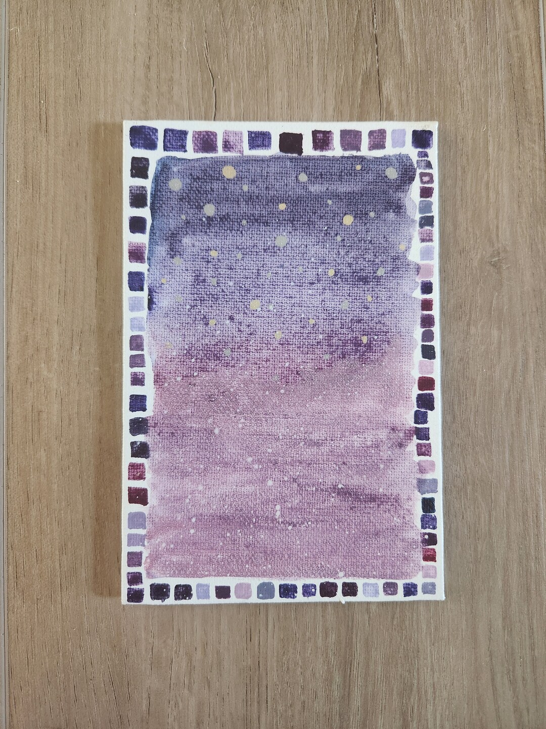 Purple Metallic Starry Night Sky Watercolor Painting - Etsy