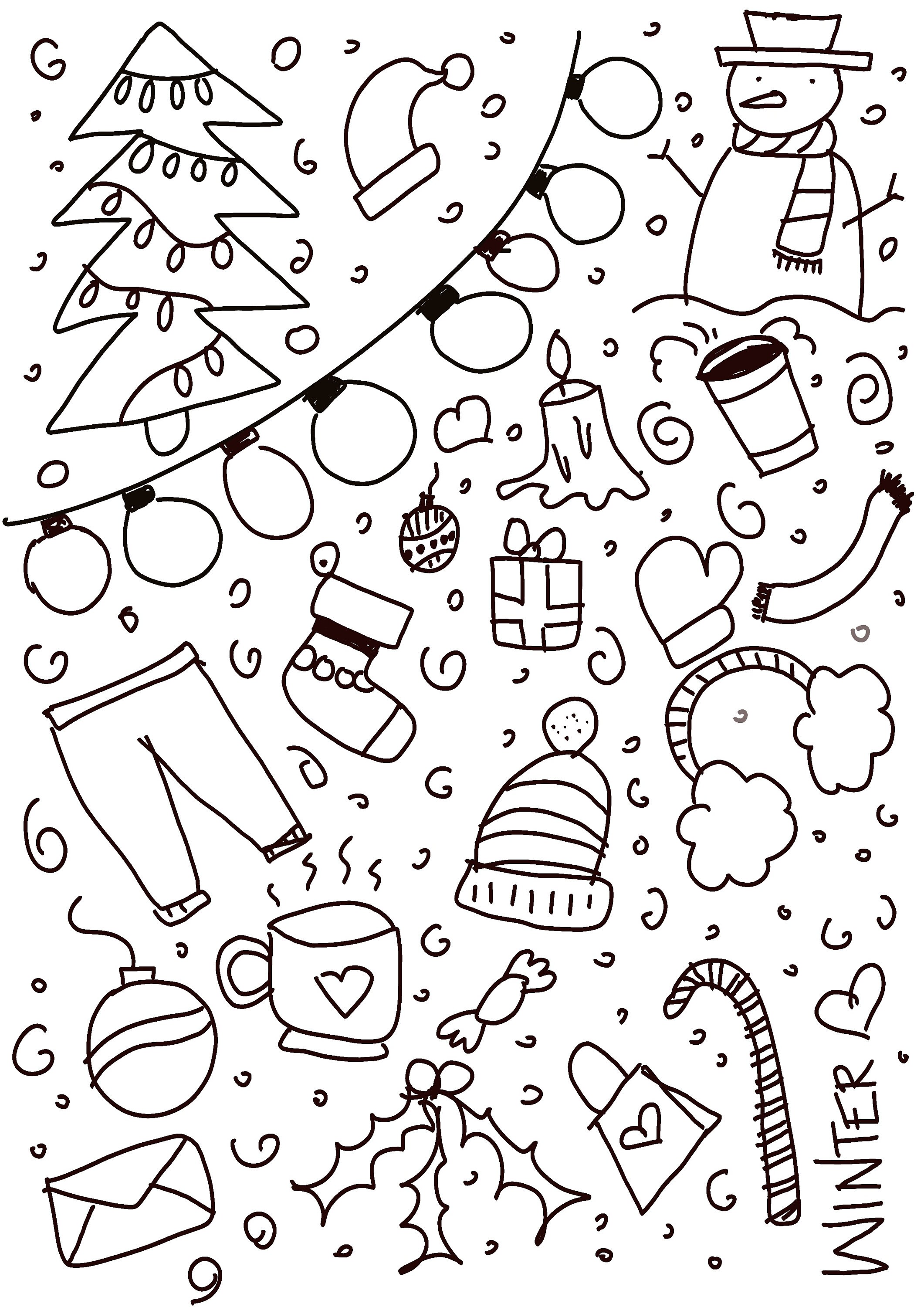 Christmas Themed Colouring in Sheet Digital Download - Etsy