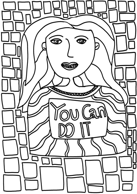 You Can Do It Digital Colouring in Sheet | Etsy