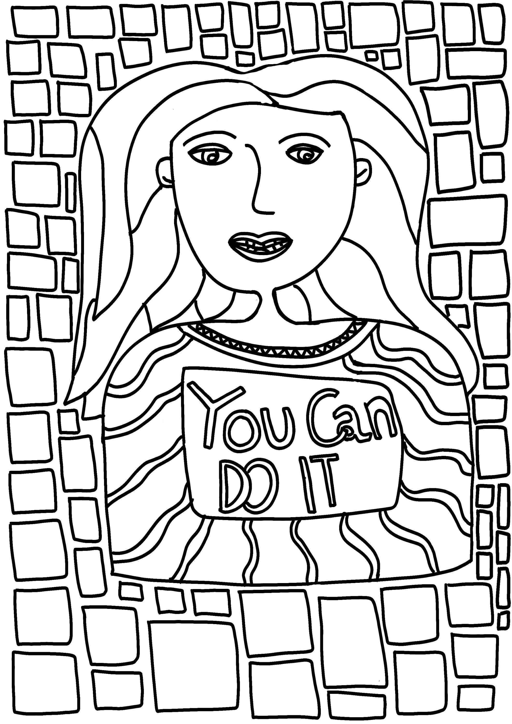 You Can Do It Digital Colouring in Sheet - Etsy