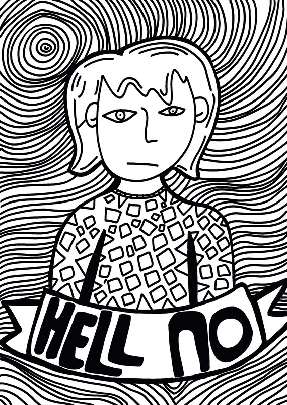 Hell No Digital Download Colouring in Sheet - Etsy