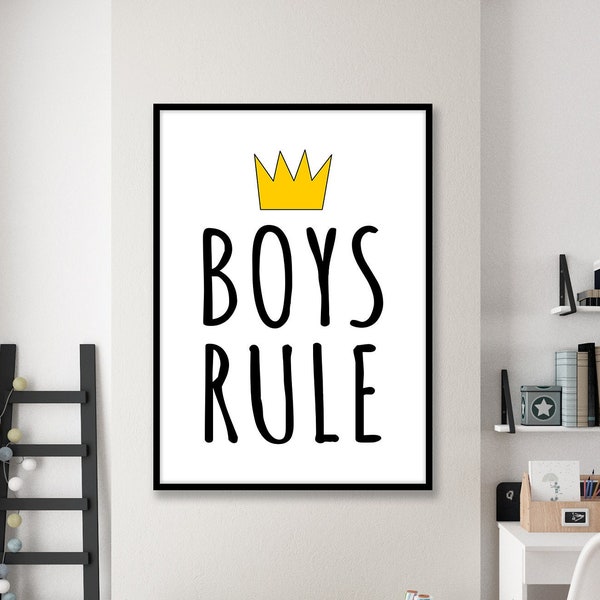 Boys Rule Poster - Etsy