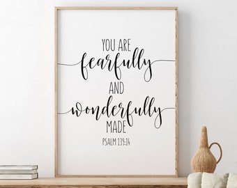 Nursery Bible Verse Nursery Art Fearfully and Wonderfully - Etsy