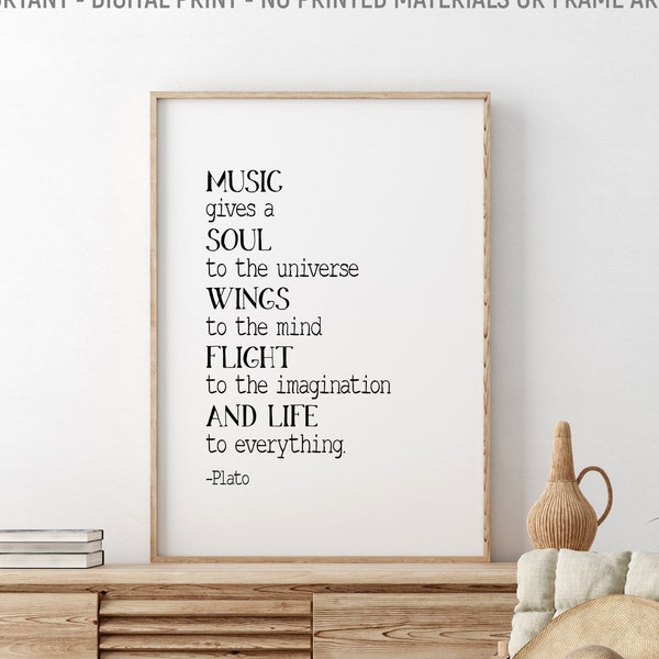 Music Quote Wall Art - Etsy