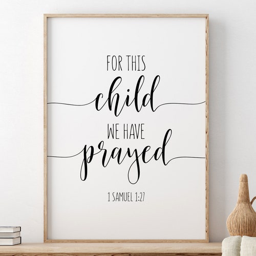 For This Child We Have Prayed Nursery Art Printable Nursery - Etsy