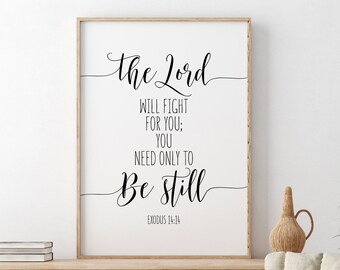 Exodus 14:14 Card the Lord Will Fight for You Be Still - Etsy
