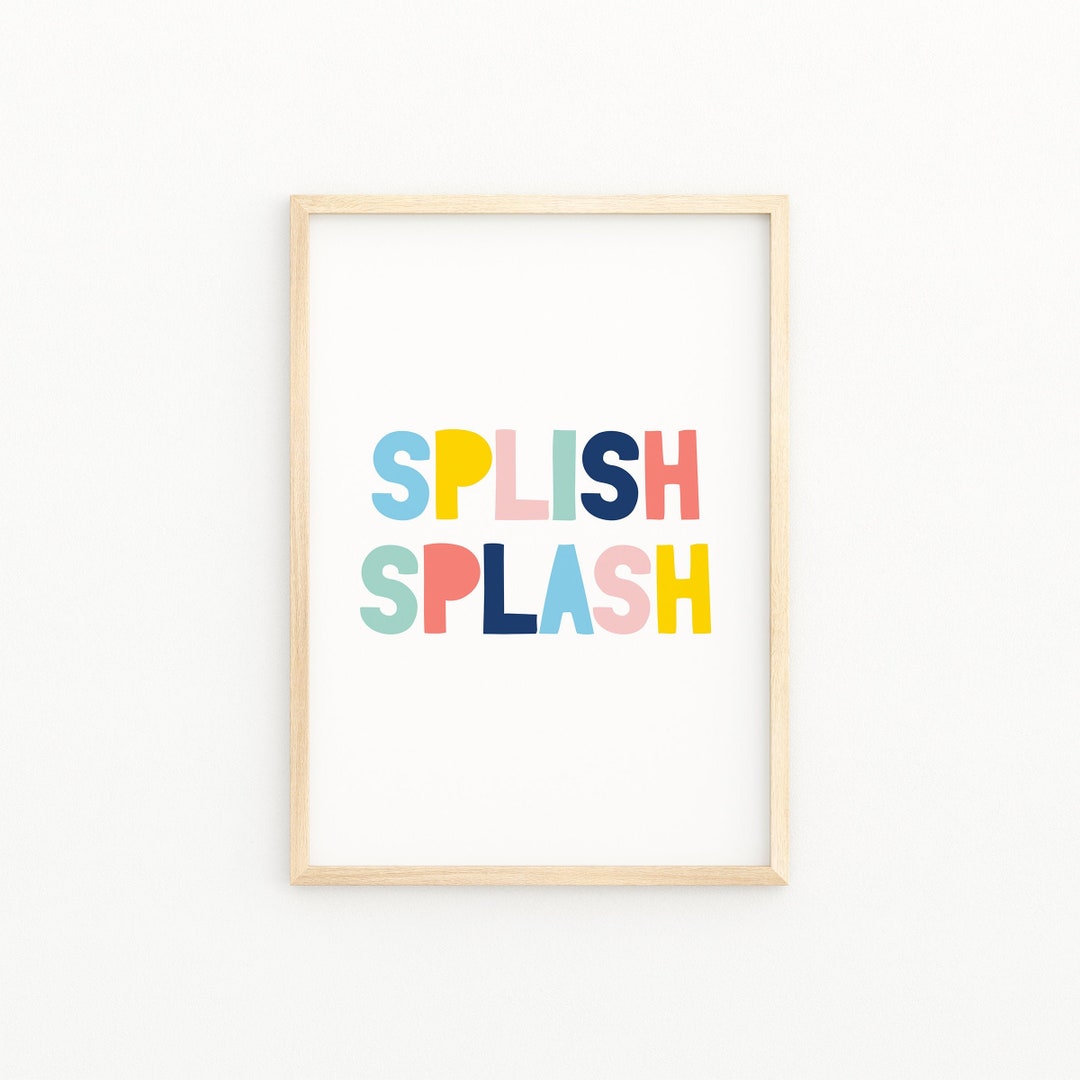 Splish Splash, Bathroom Decor, Printable Bathroom Rules Art, Nursery ...