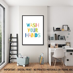 Wash Your Hands, Bathroom Printable Decor, Nursery Bathroom Decor ...