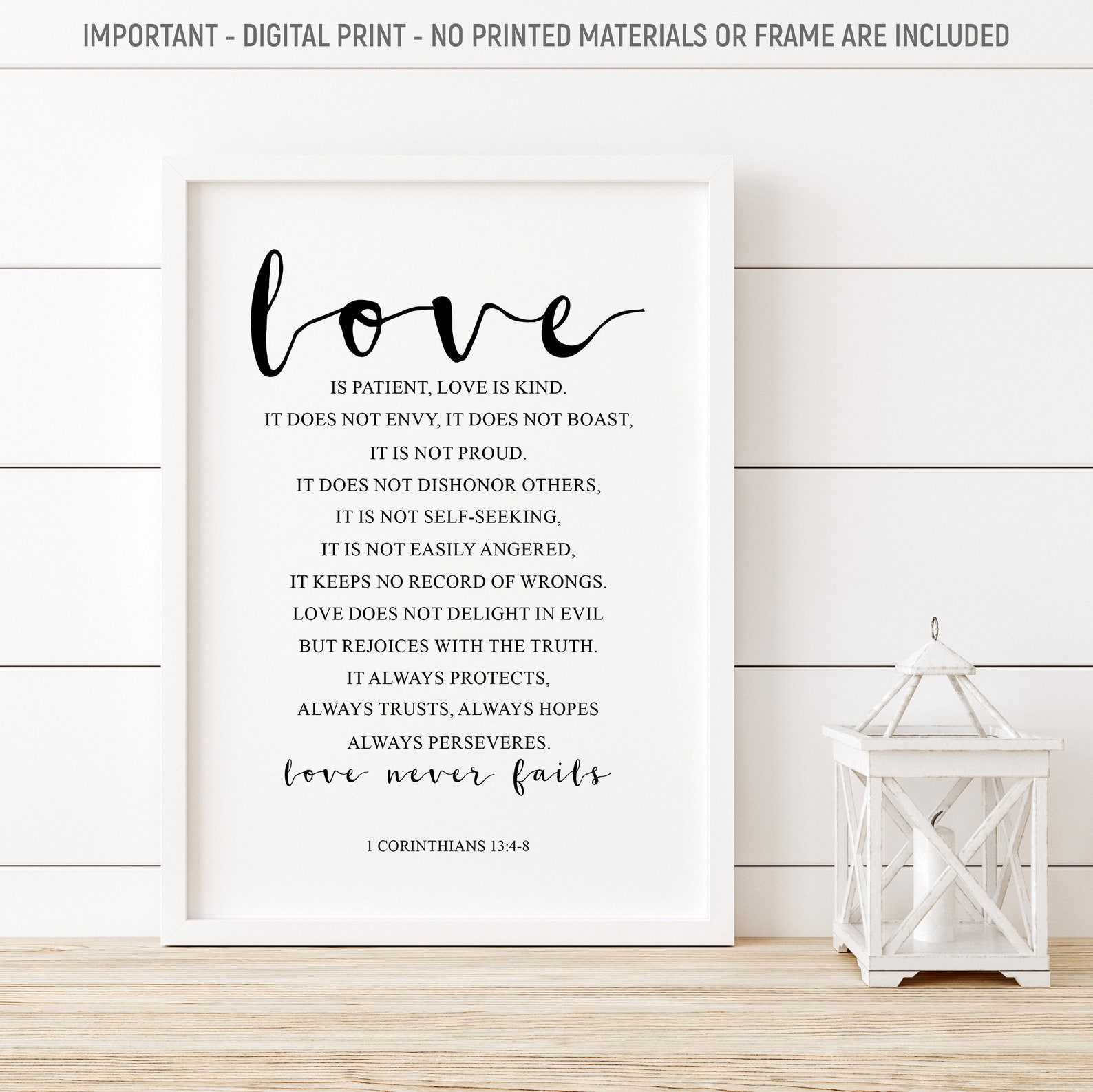 Love is Patient Love is Kind 1 Corinthians 13:4-8 Bible - Etsy