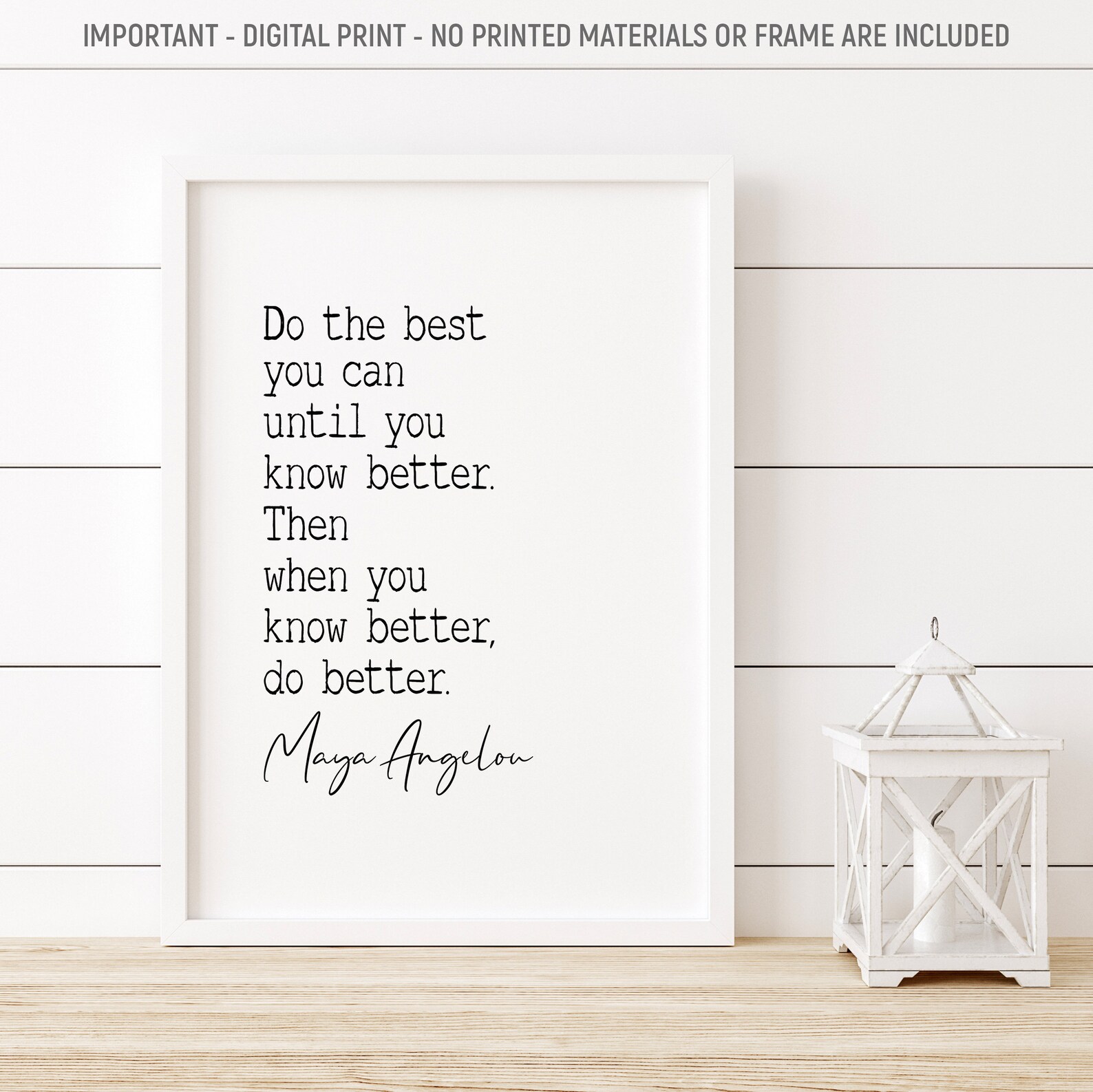 Do the Best You Can Until You Know Better Maya Angelou - Etsy