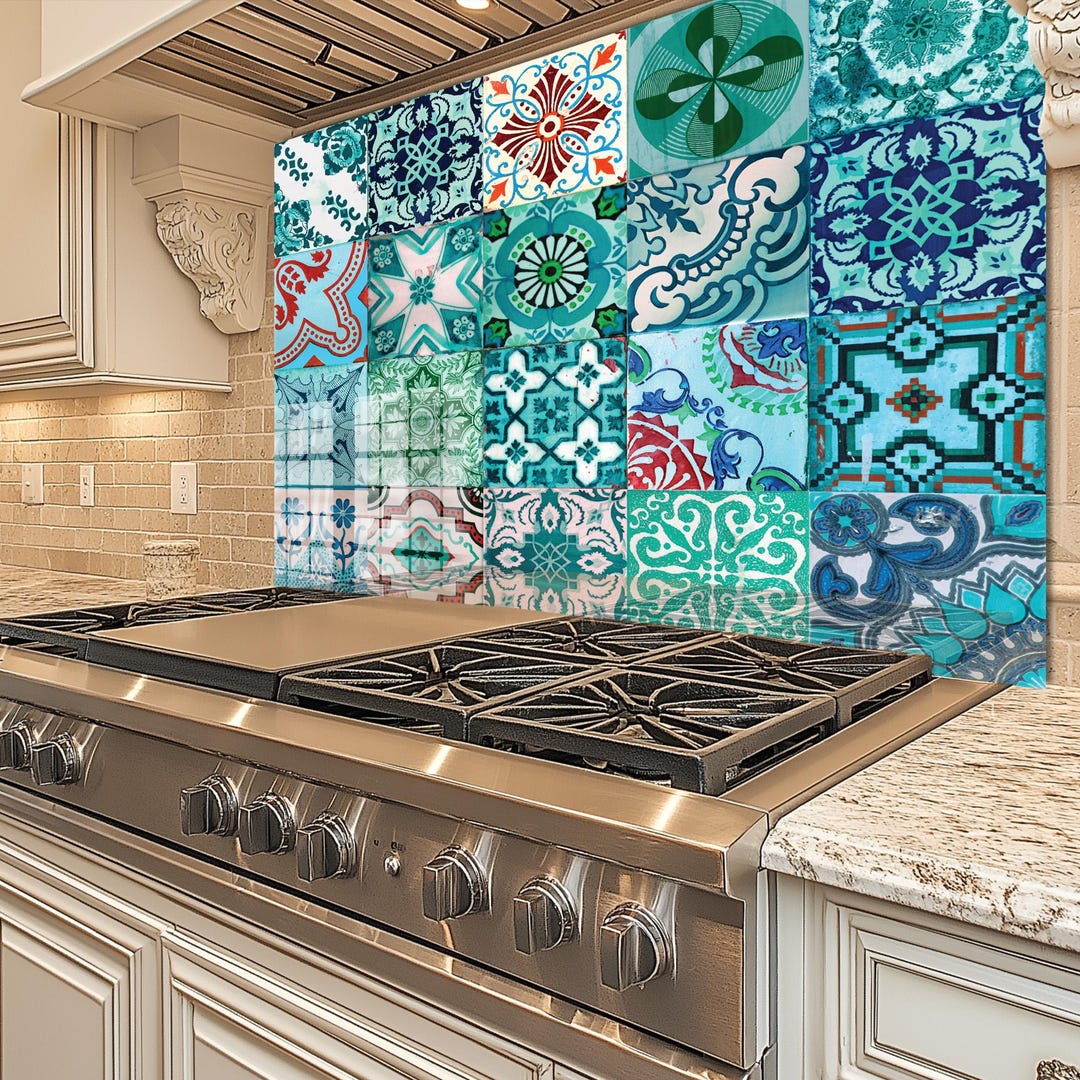 Tempered Glass Backsplash, Kitchen Sink Cover, Splashback Tile, Stove ...