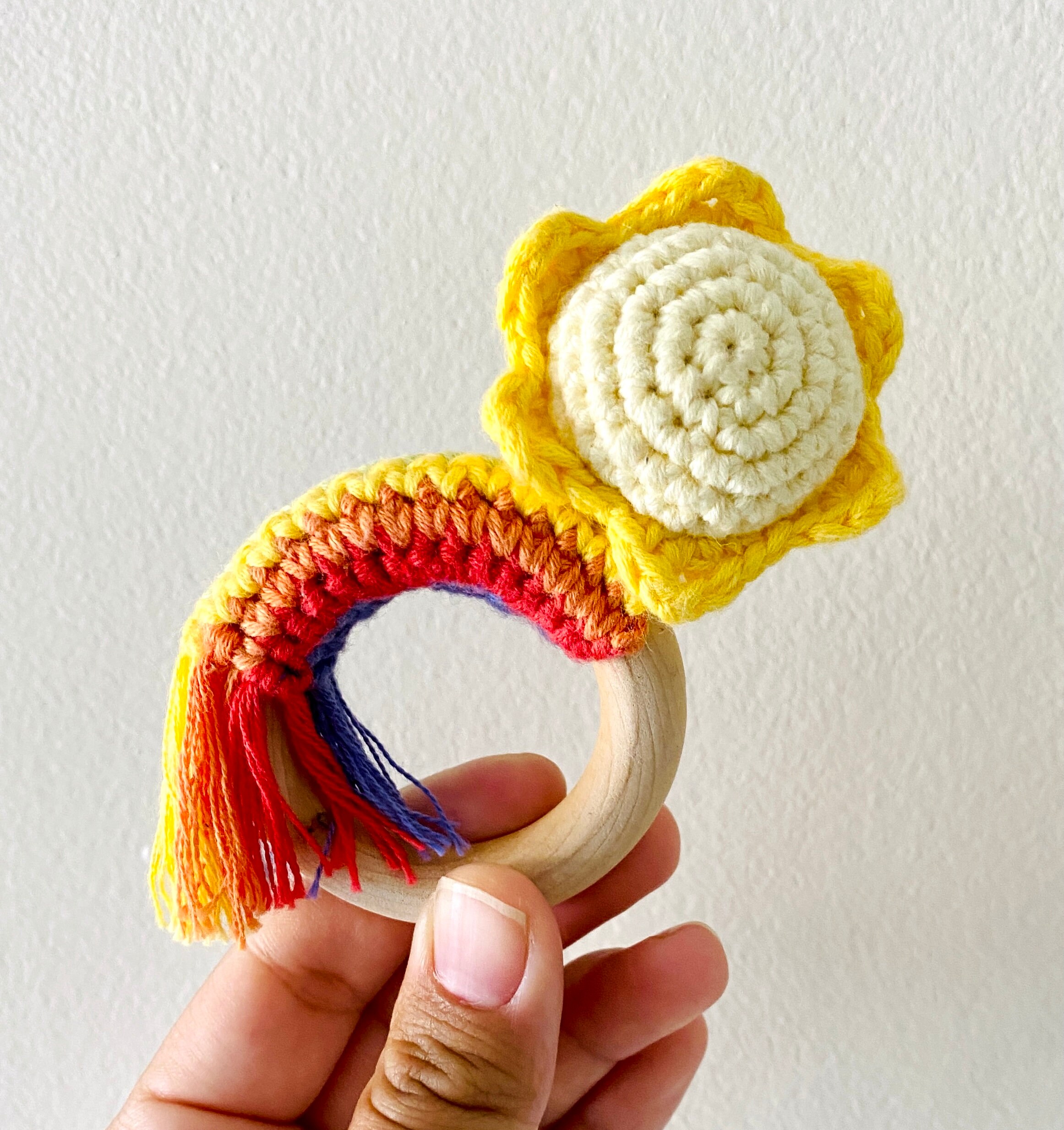 Sun/rainbow Crochet Rattle - Etsy