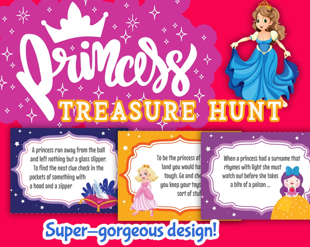 Princess Birthday Party Games, Princess Treasure Hunt, Princess Party ...