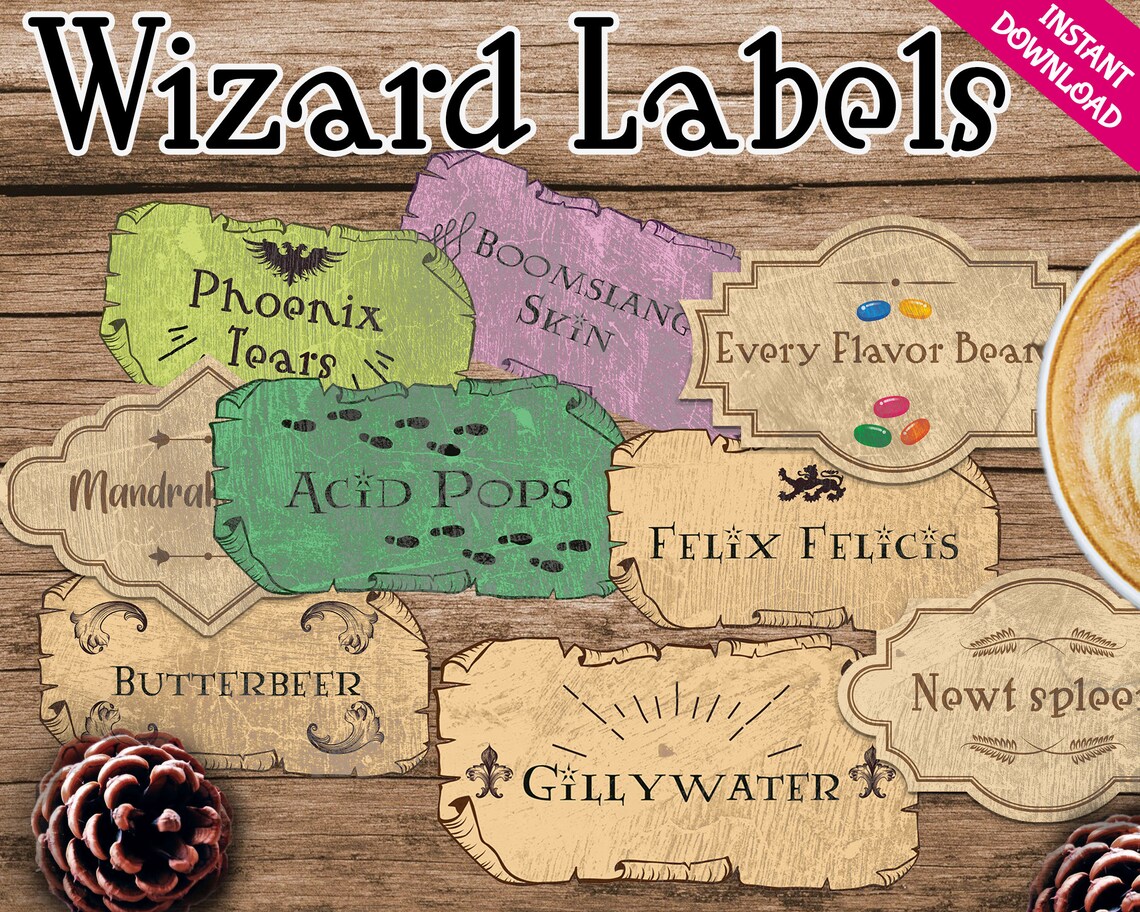 Printable Wizard Potion Labels - Etsy
