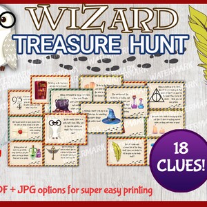Wizard Treasure Hunt, Wizard Party Game, Treasure Hunt Clues, Wizard ...