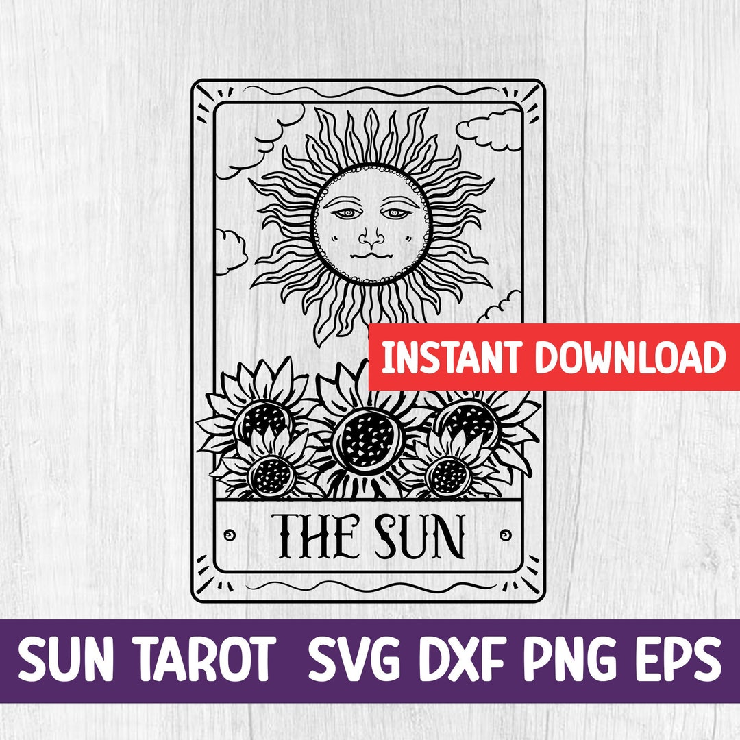 Sun Tarot Card SVG, Tarot Svg, Tarot Cards Svg, Witchcraft Svg, Boho ...