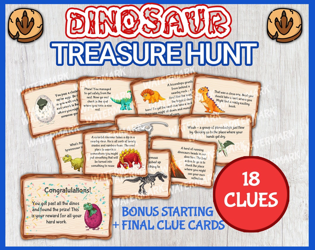 Dinosaur Scavenger Hunt, Dinosaur Treasure Hunt, Dinosaur Birthday Game ...