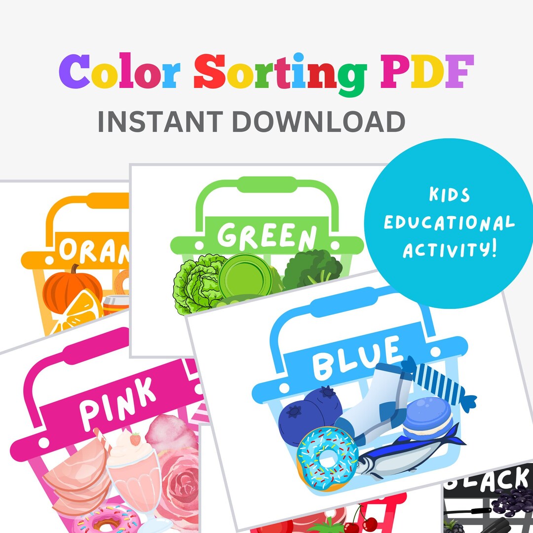 Sort by Color Printable, Color Matching Game, Color Sorting Activity ...