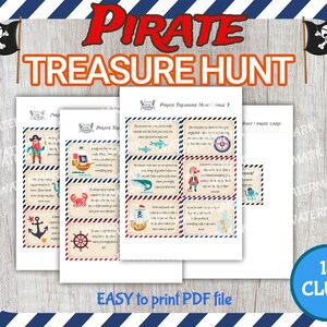 Pirate Treasure Hunt, Pirate Treasure Hunt Clues, Pirate Birthday ...
