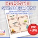 Dinosaur Scavenger Hunt, Dinosaur Treasure Hunt, Dinosaur Birthday Game ...