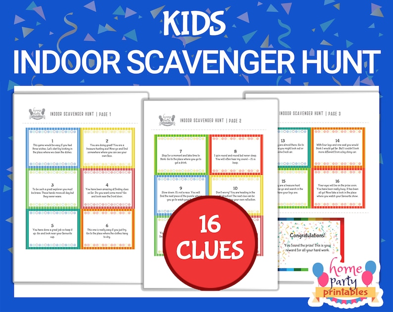 Home Scavenger Hunt for Kids, Indoor Scavenger Hunt, Treasure Hunt ...