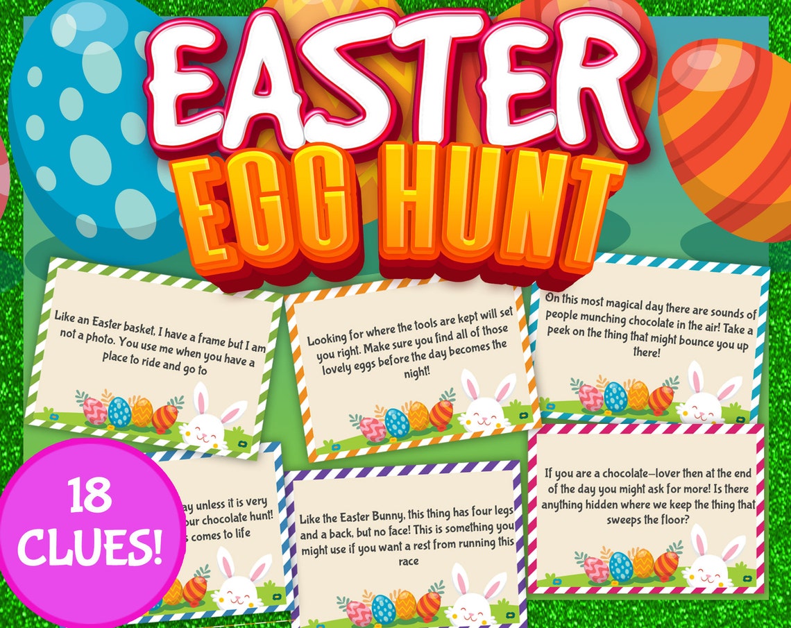 Outdoor Easter Scavenger Hunt for Kids / Easter Egg Hunt Clues ...