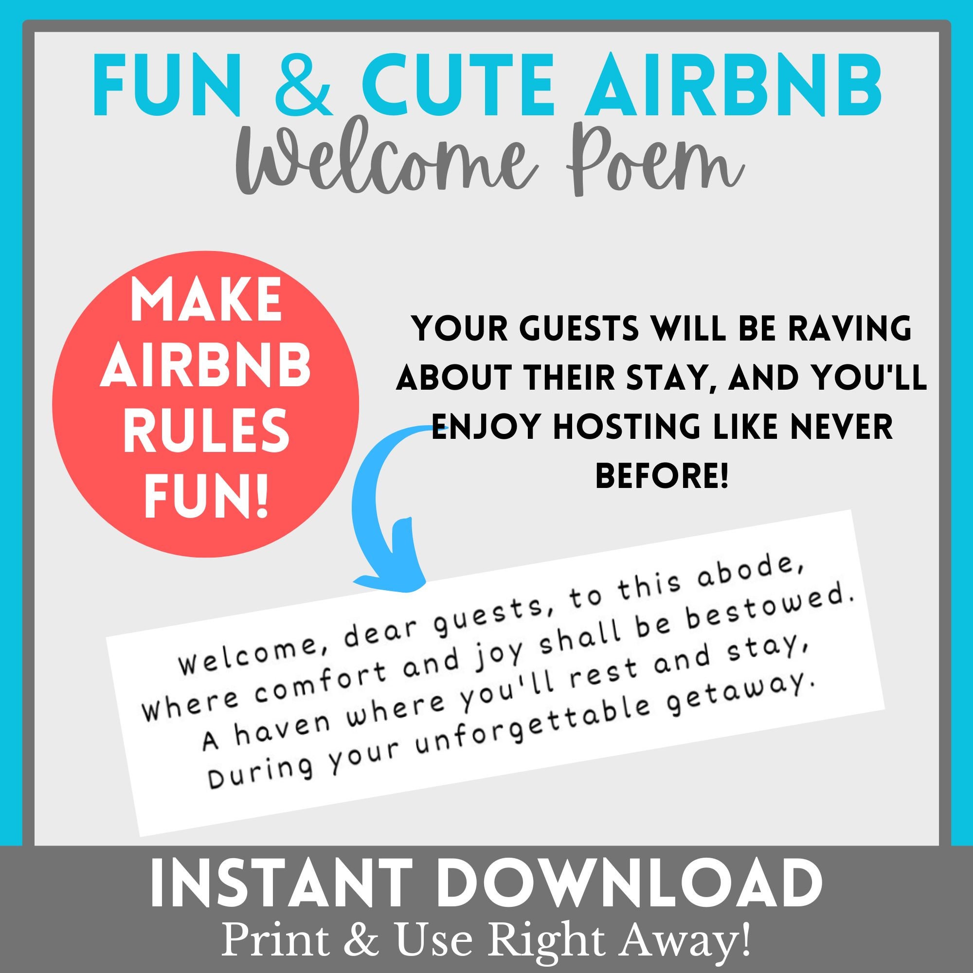 Airbnb Welcome Sign, Airbnb Rules, Rental Home Sign, Creative Airbnb ...