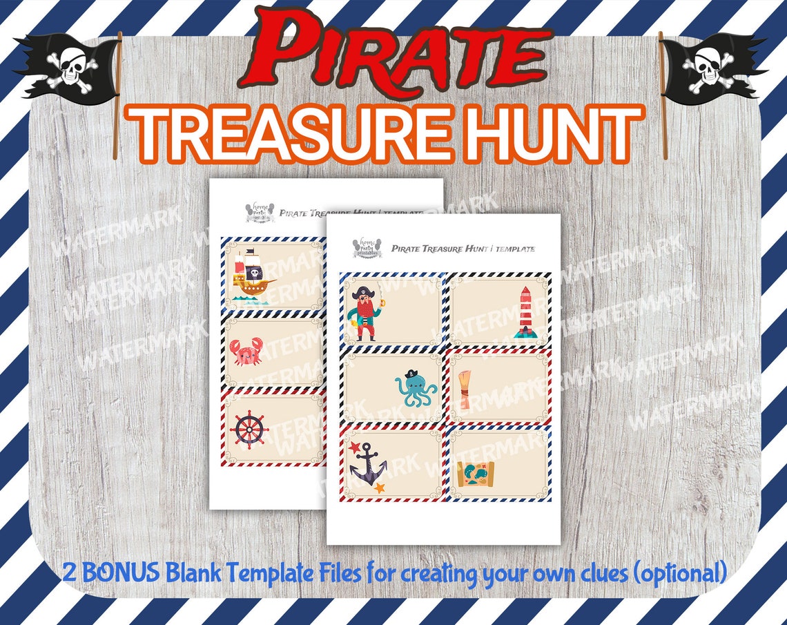 Pirate Treasure Hunt, Pirate Treasure Hunt Clues, Pirate Birthday ...