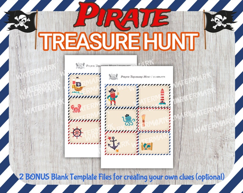 Pirate Treasure Hunt, Pirate Treasure Hunt Clues, Pirate Birthday ...