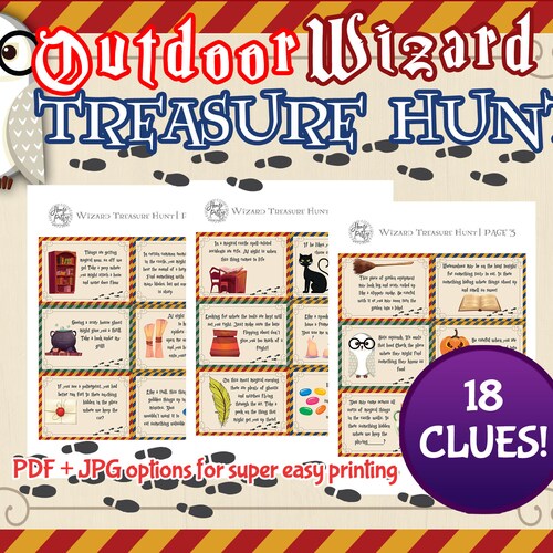 Wizard Treasure Hunt Wizard Party Game Treasure Hunt Clues - Etsy