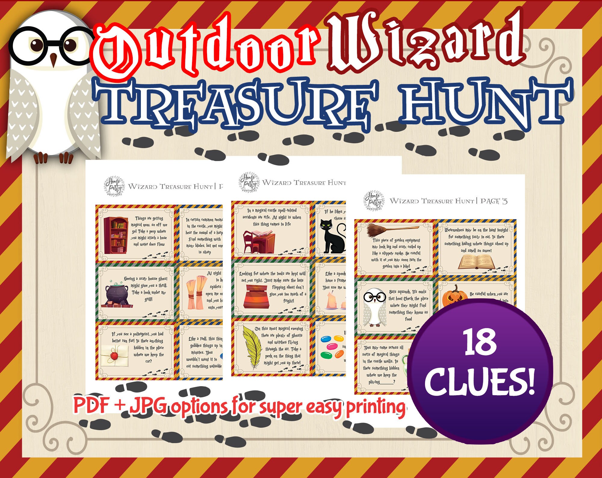 Outdoor Wizard Treasure Hunt, Wizard Party Game, Treasure Hunt Clues ...