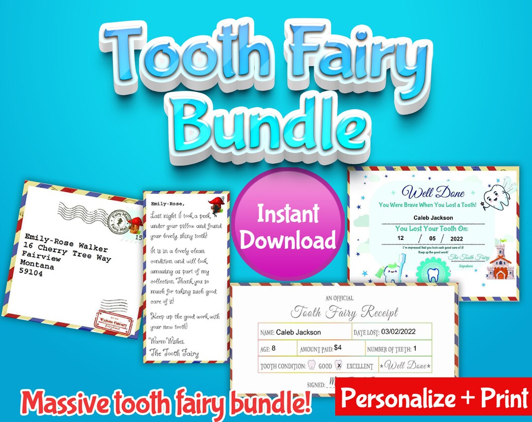 Boy Tooth Fairy Letter INSTANT EDITABLE Tooth Fairy Kit-lost Tooth ...