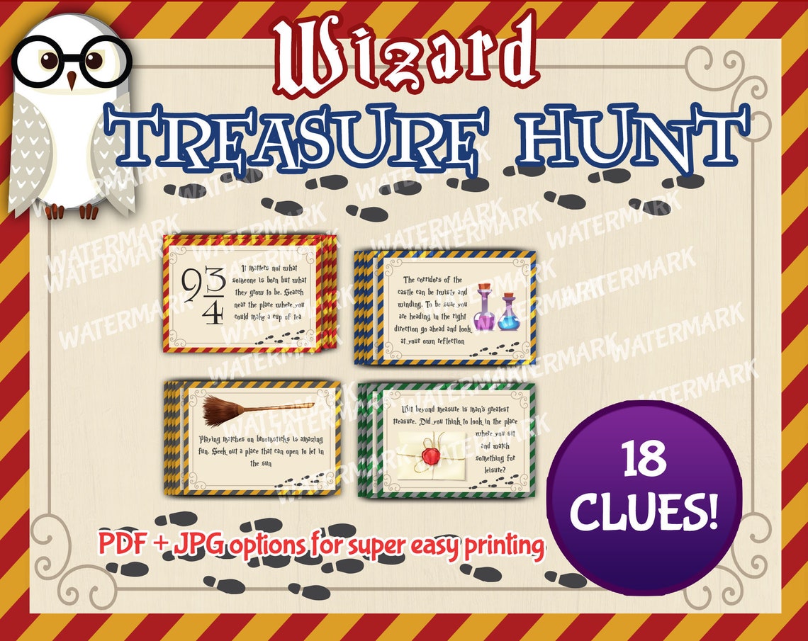 Wizard Treasure Hunt, Magic School Birthday Game (PDF) - Etsy