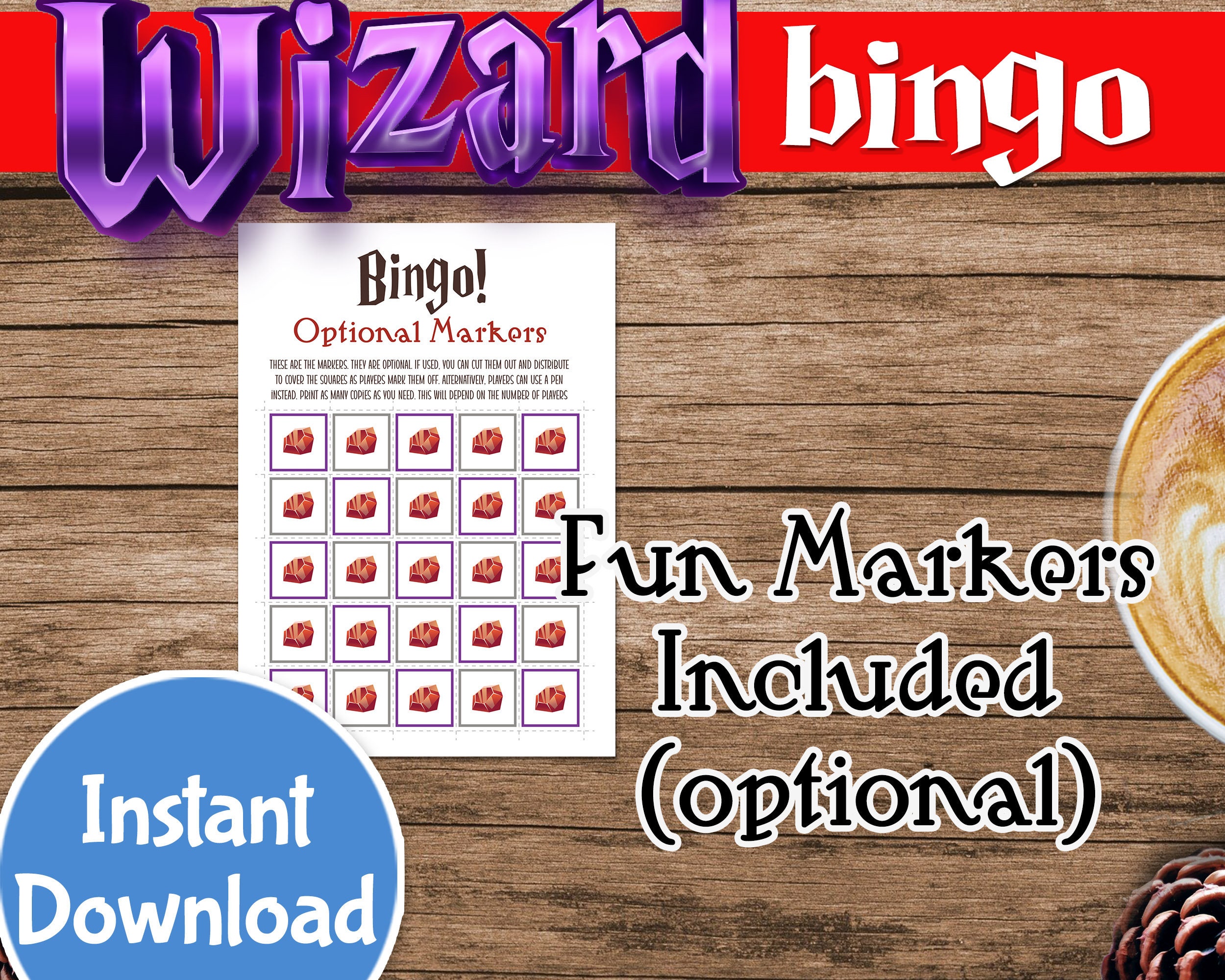 Wizard Bingo Wizard Party Game Wizard Birthday Printable - Etsy