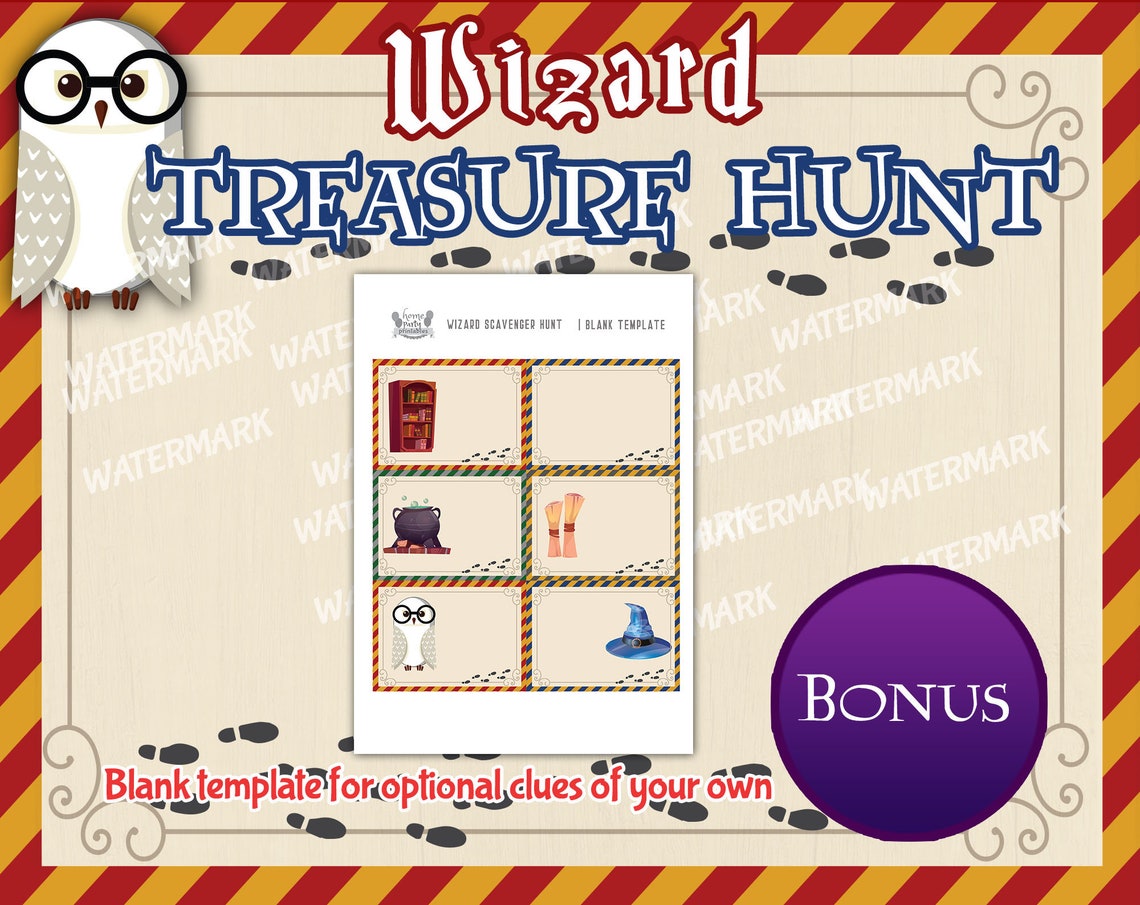 Outdoor Wizard Treasure Hunt, Wizard Party Game, Treasure Hunt Clues ...