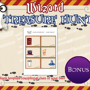 Outdoor Wizard Treasure Hunt, Wizard Party Game, Treasure Hunt Clues ...