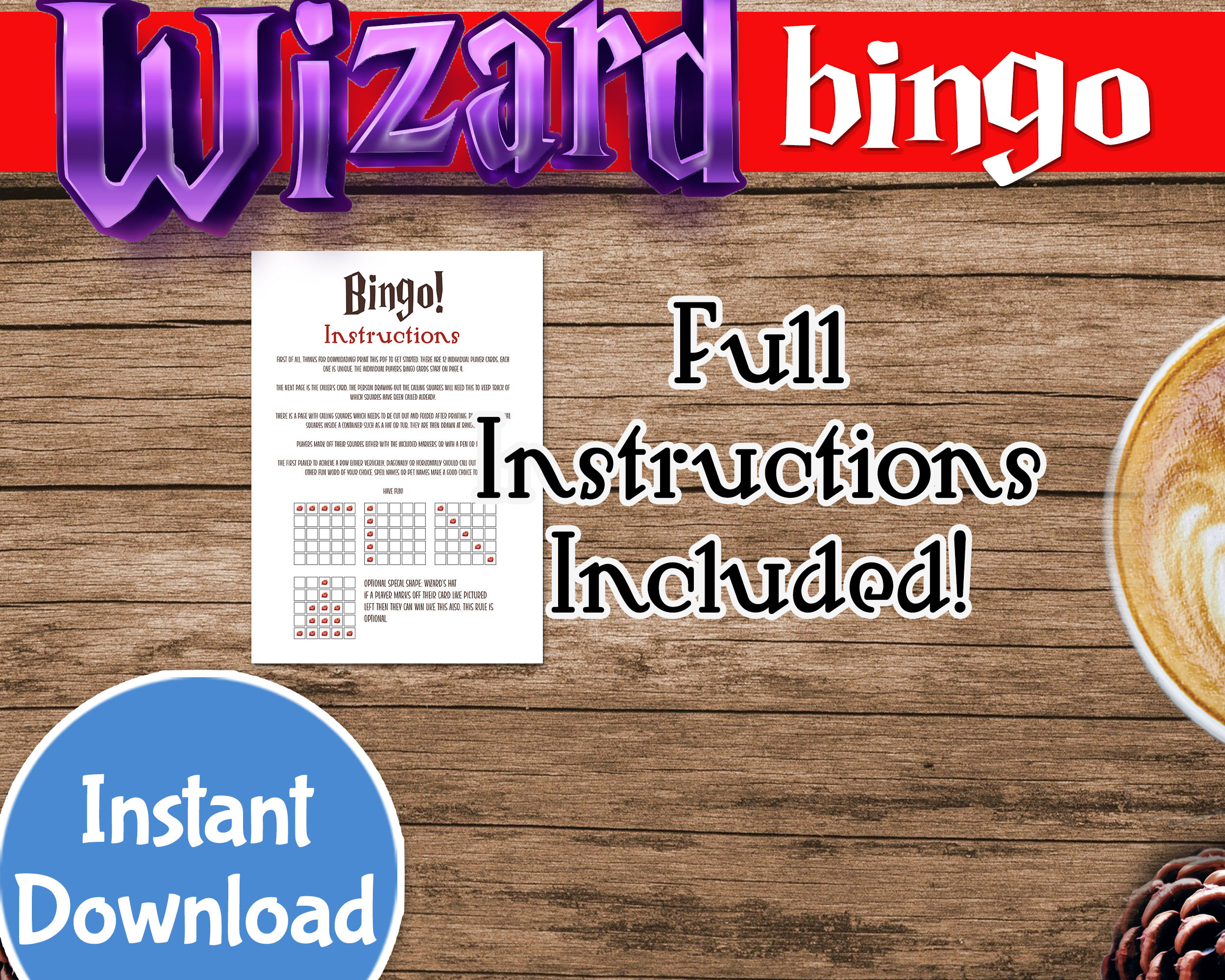 Wizard Bingo Wizard Party Game Wizard Birthday Printable - Etsy