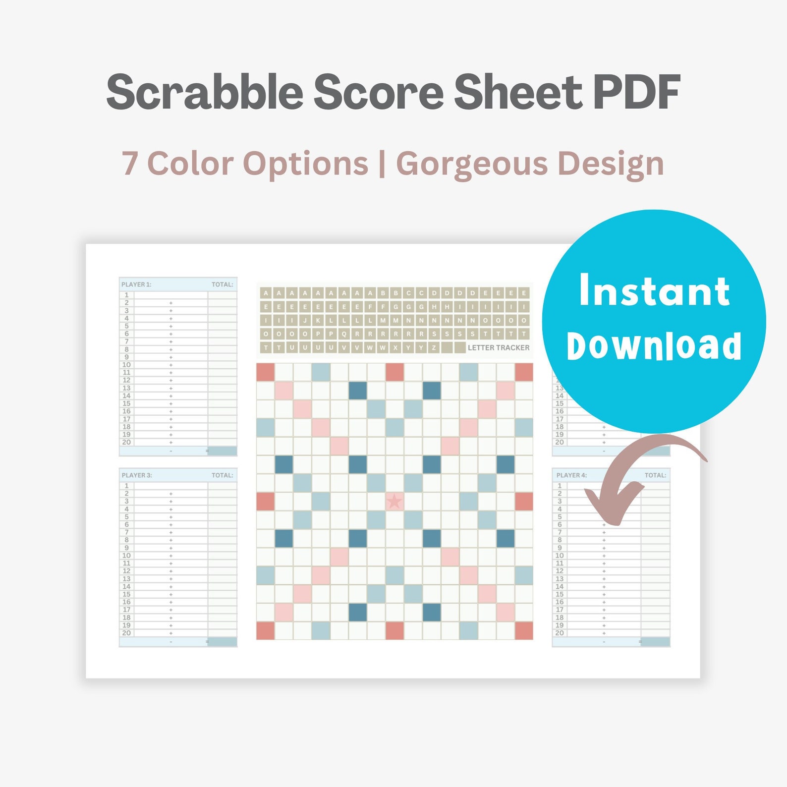 Scrabble Sheets Scrabble Board Game Score Cards Replacement PDF - Etsy