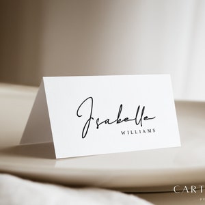 Minimalist Table Name Card, Wedding Place Cards, Tent Fold Guests Tag ...