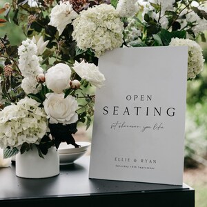 ELLIE Minimal Open Seating Sign Template, Modern Open Seating Sign ...